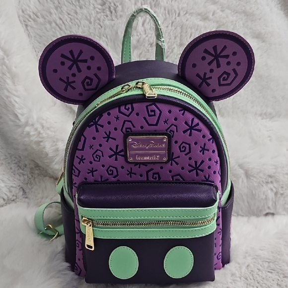 Disney | Bags | Disney Purple And Green Minnie Mouse Backpack With Ears ...